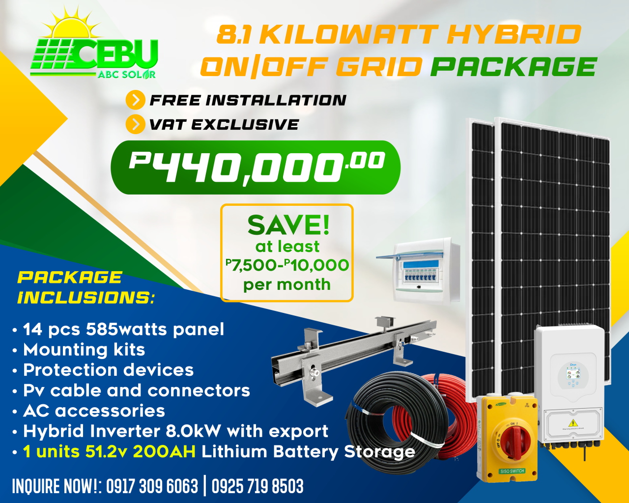 8.1kW Hybrid Ongrid/Offgrid solar package - ABC Solar Electronics